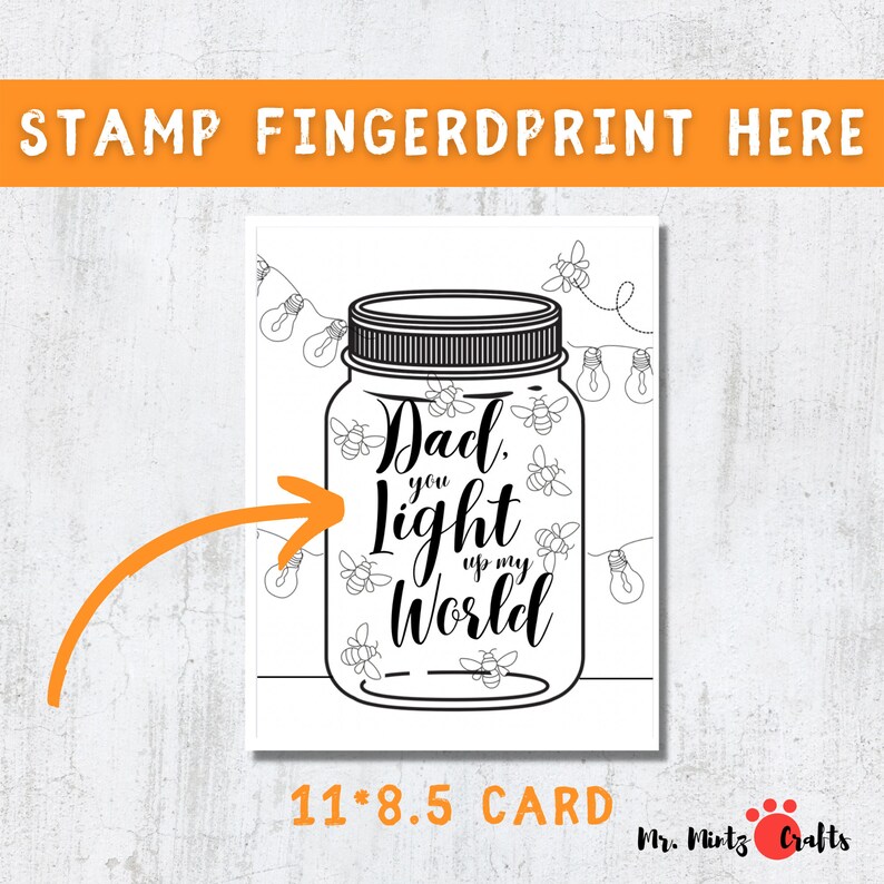 Fingerprint Art Handprint Gifts for Dad Father's Day - Etsy