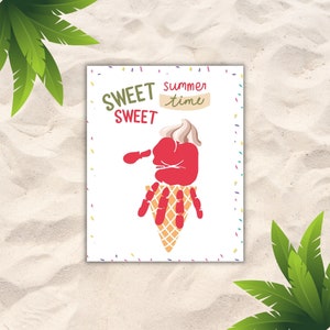 Summer Handprint Footprint Fingerprint Art Craft for Kids Printable ...