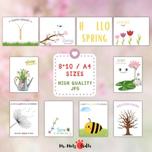 Spring Handprint Fingerprint Art Craft for Kids Printable | Flower ...