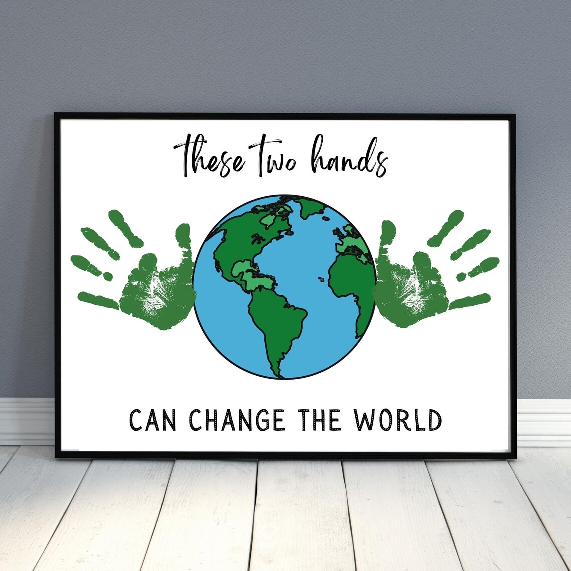 Earth Day Handprint Art Craft Earth Day Printable for Kids - Etsy