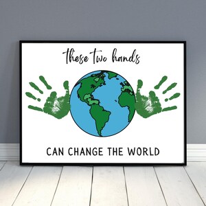 Earth Day Handprint Art Craft | Earth Day Printable for Kids | Earth ...