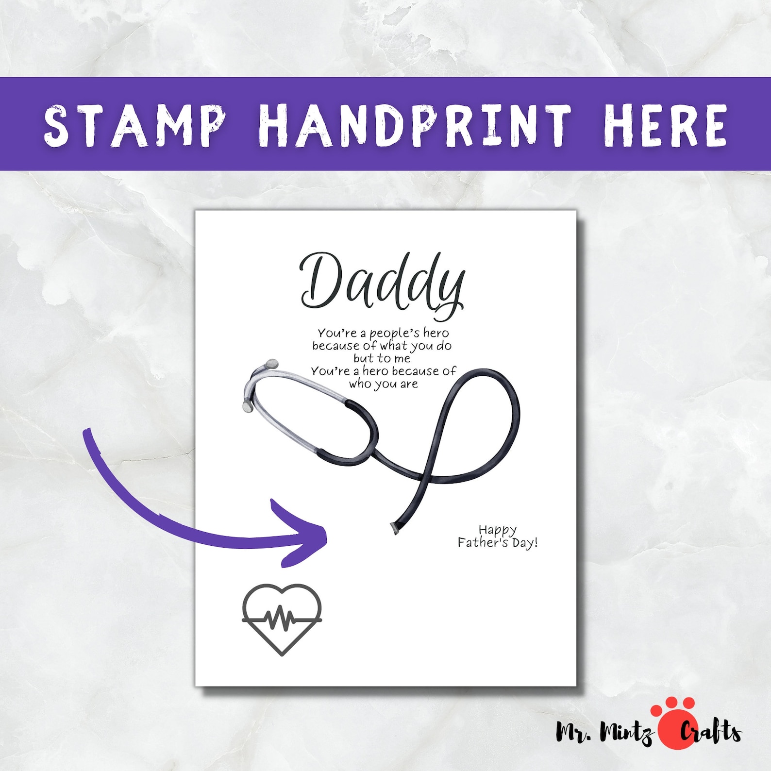 Handprint Art Craft Gift for Dad Handprint Fathers Day Craft Printable ...
