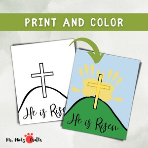 Christian Easter Handprint Art Craft | Christian Easter Coloring Page ...