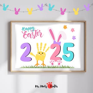 Happy Easter Handprint Art Craft 2025 Kids Printable | Easter Chick and ...