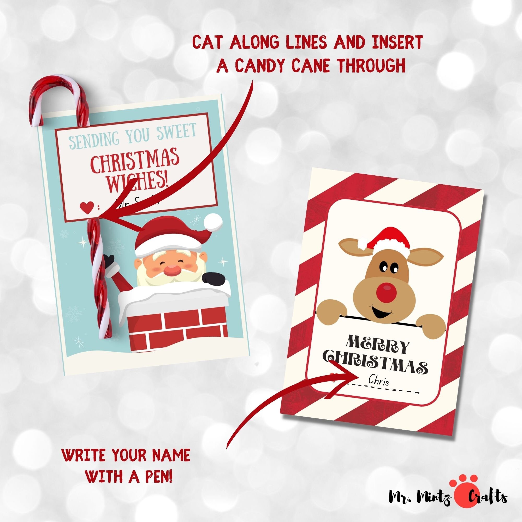 Candy Cane Holder Bundle | Candy Cane Gram | Christmas Candy Cane ...