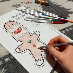 Gingerbread Man Puppet Craft Template Print Out for Kids Preschool ...
