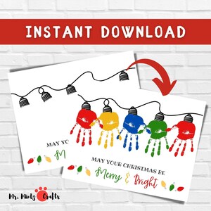 Handprint Christmas Lights | Christmas Handprint Art Crafts Template ...