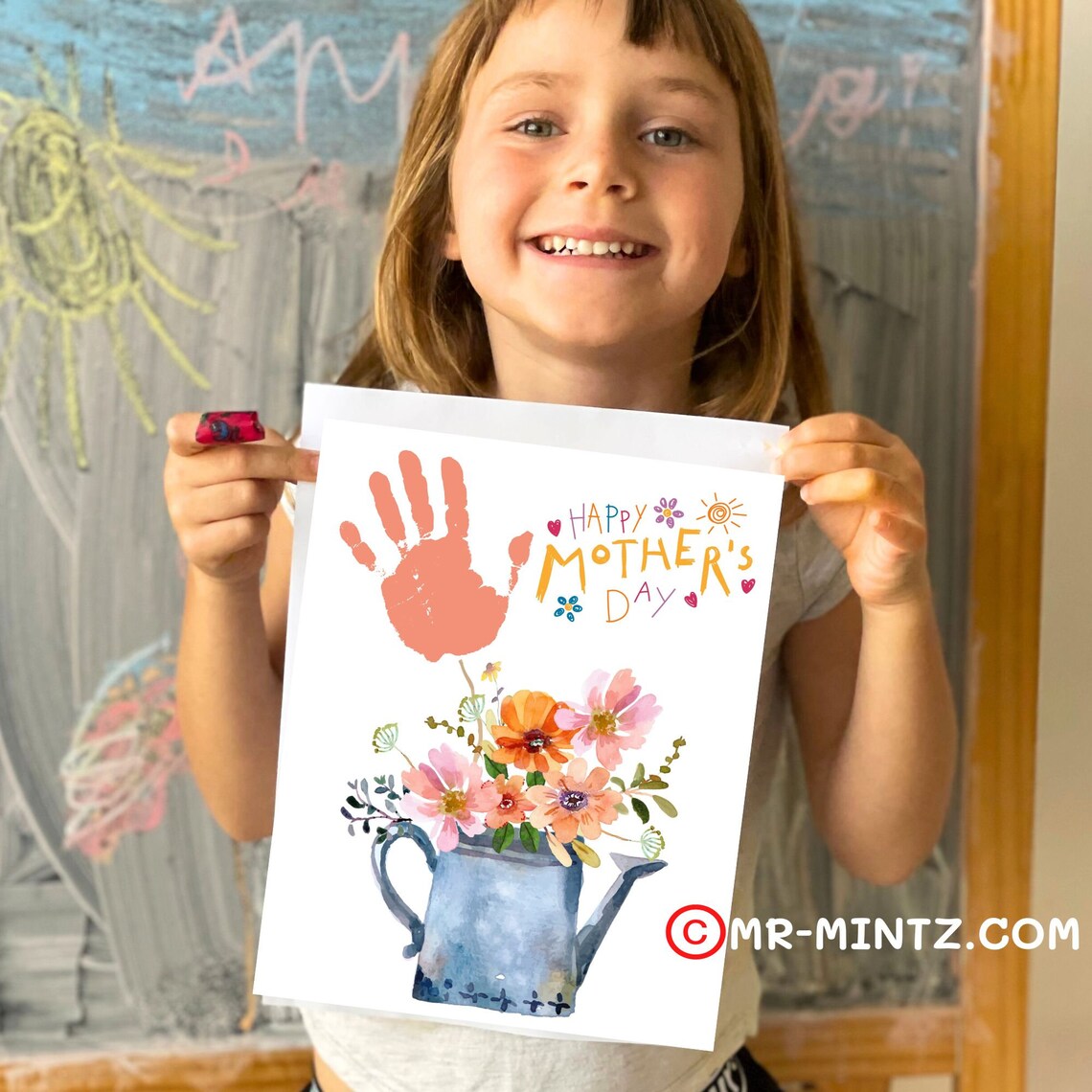 Handprint Art Craft | Flower Mothers Day Handprint Card | Handprint ...