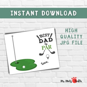 Best Dad by Par Fathers Day Handprint Art Craft Printable | Golf Dad ...