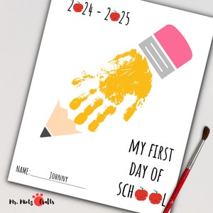 First Day of School Handprint Art Craft Back to School Handprint ...