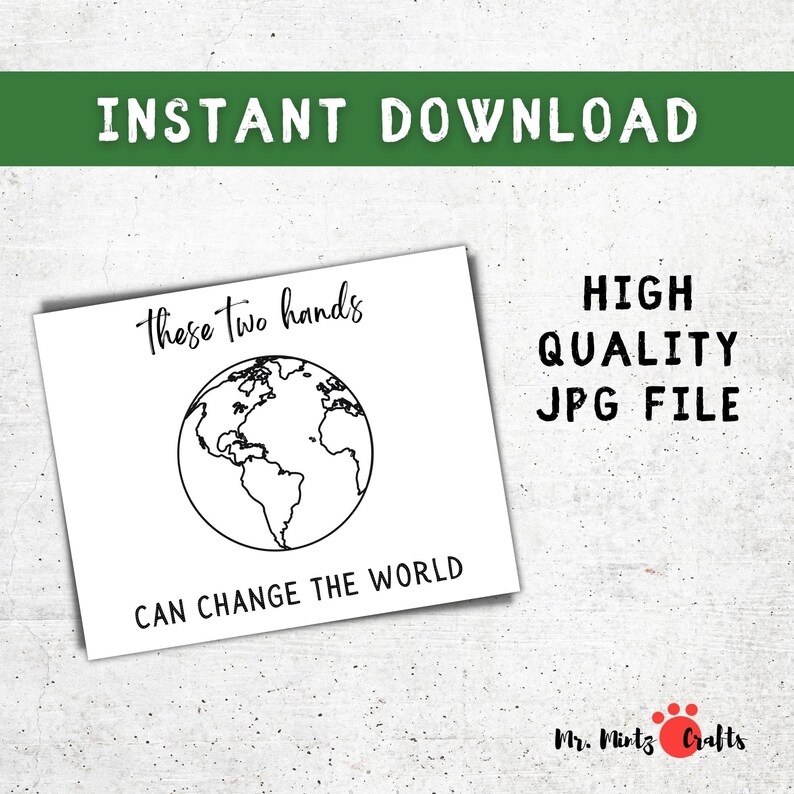 Earth Day Handprint Art Craft Earth Day Printable for Kids - Etsy