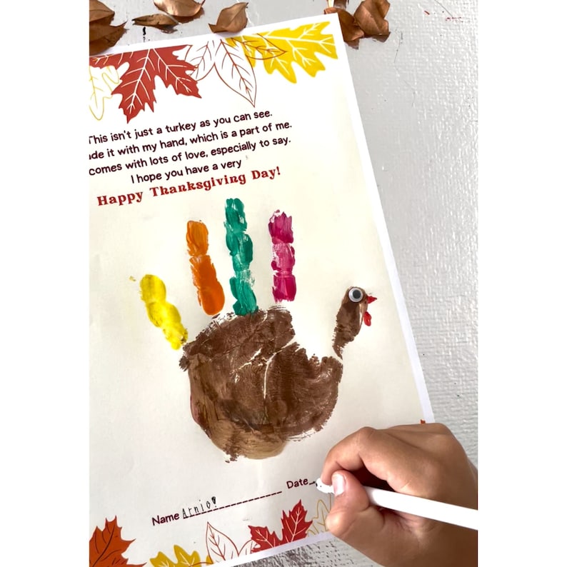 Thanksgiving Handprint Poem Art Craft Activities for Kids - Etsy
