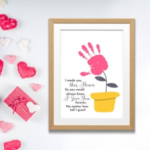 Mothers Day Handprint Fingerprint Art Craft Printable From Son Daughter ...