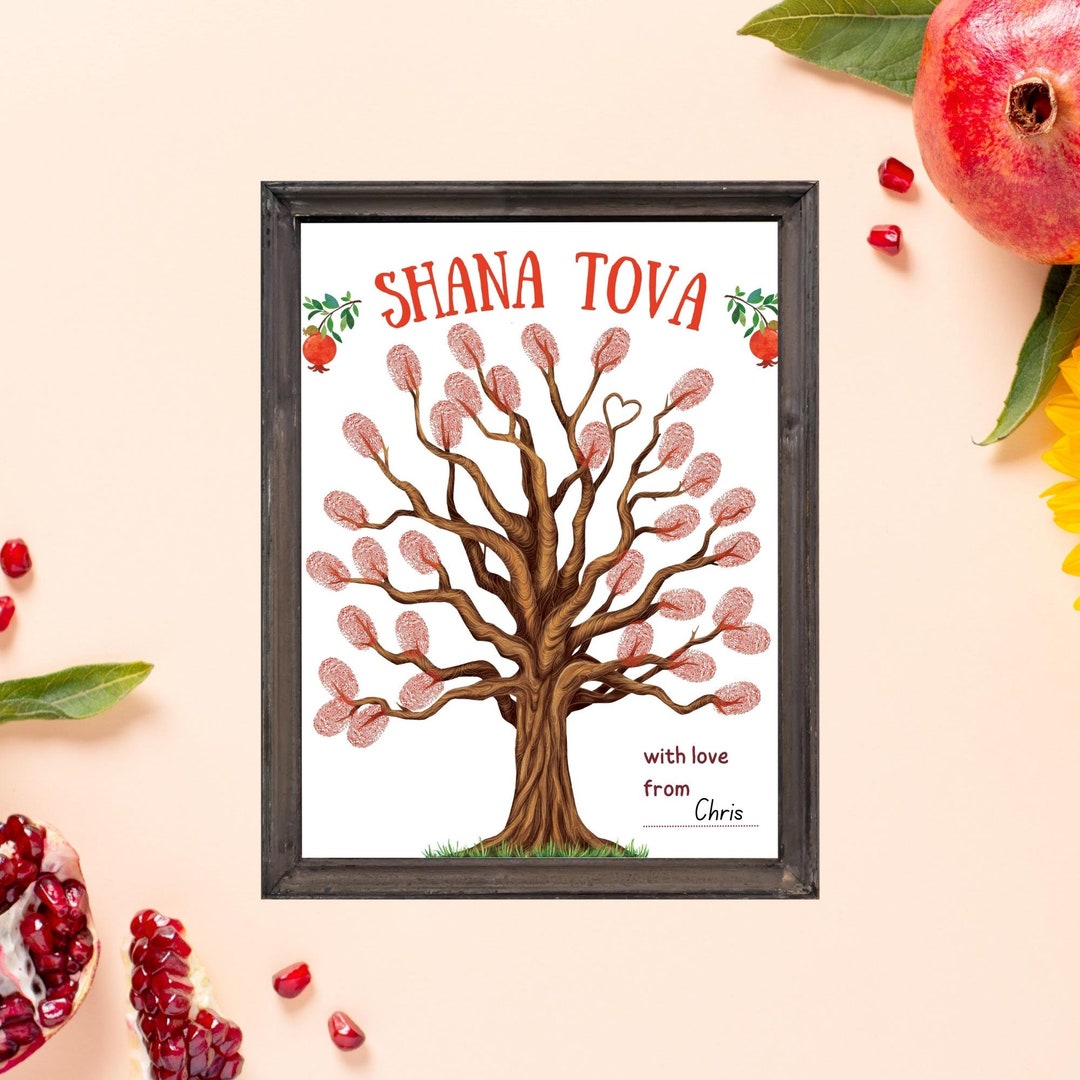 Rosh Hashanah Handprint Fingerprint Art Craft | Rosh Hashanah Card ...