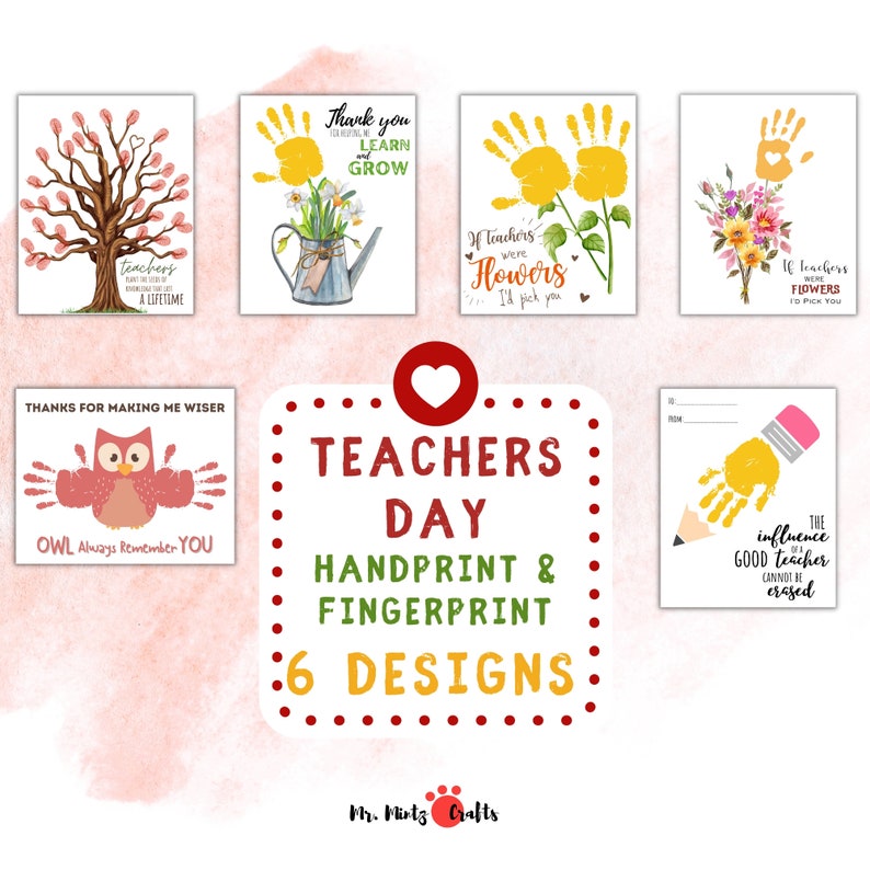 Teacher Appreciation Gift | Handprint Keepsake Art Crafts for Teachers ...