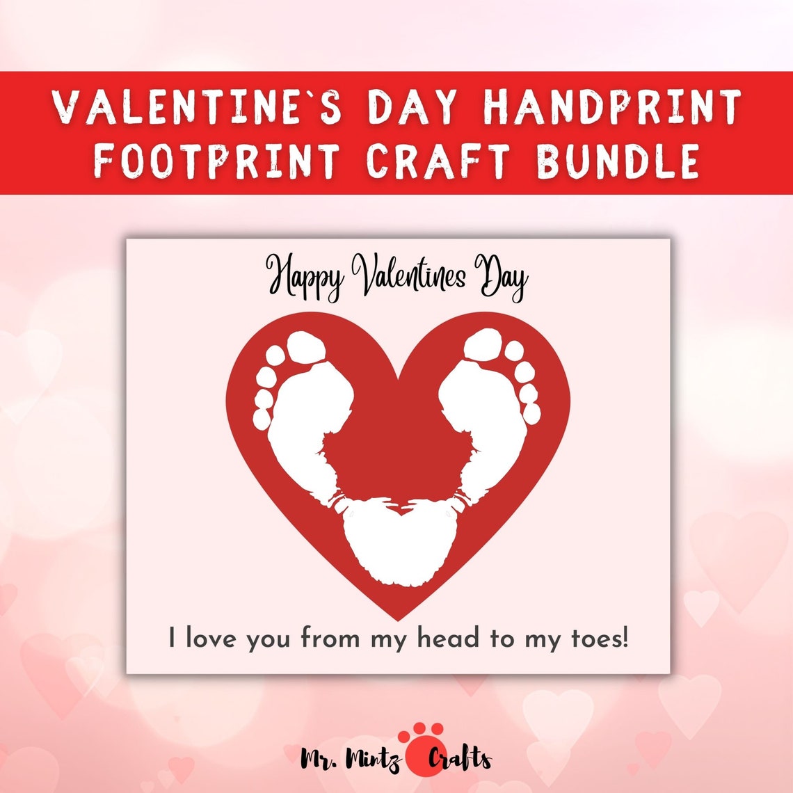 Valentines Handprint Art | Valentines Day Handprint Footprint Art Craft ...