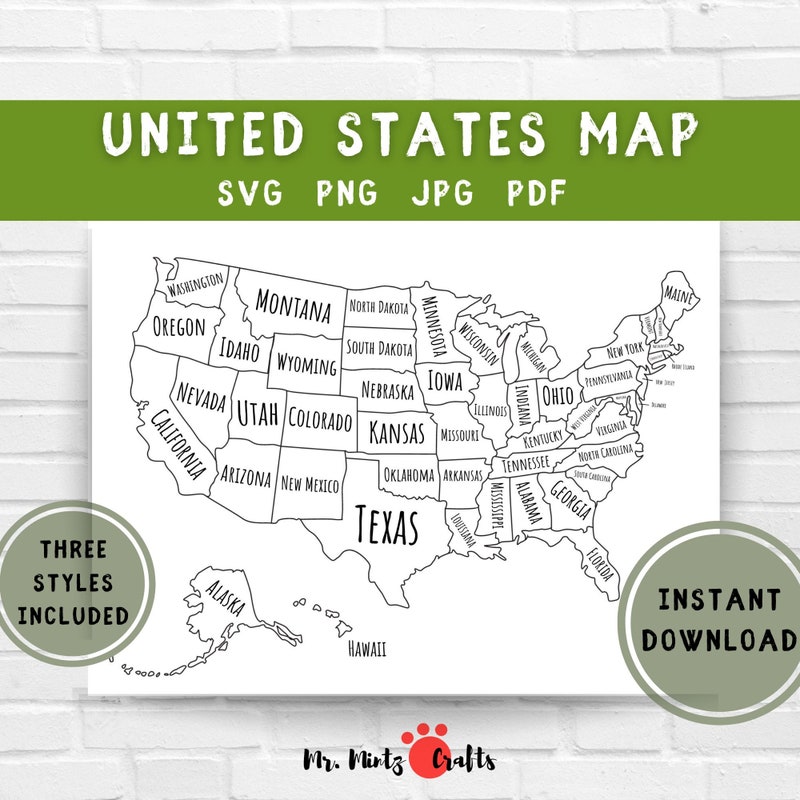 Usa Map - Etsy