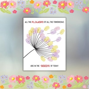 Spring Handprint Fingerprint Art Craft for Kids Printable | Flower ...