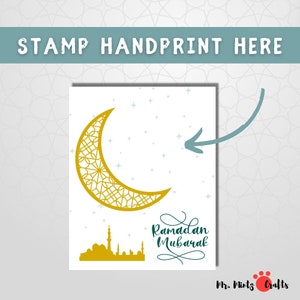 Ramadan Handprint Art Craft Printable | Ramadan Cards| Islamic Crafts ...
