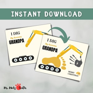 Grandpa Christmas Gift | Handprint Footprint Art Craft Christmas Gift ...