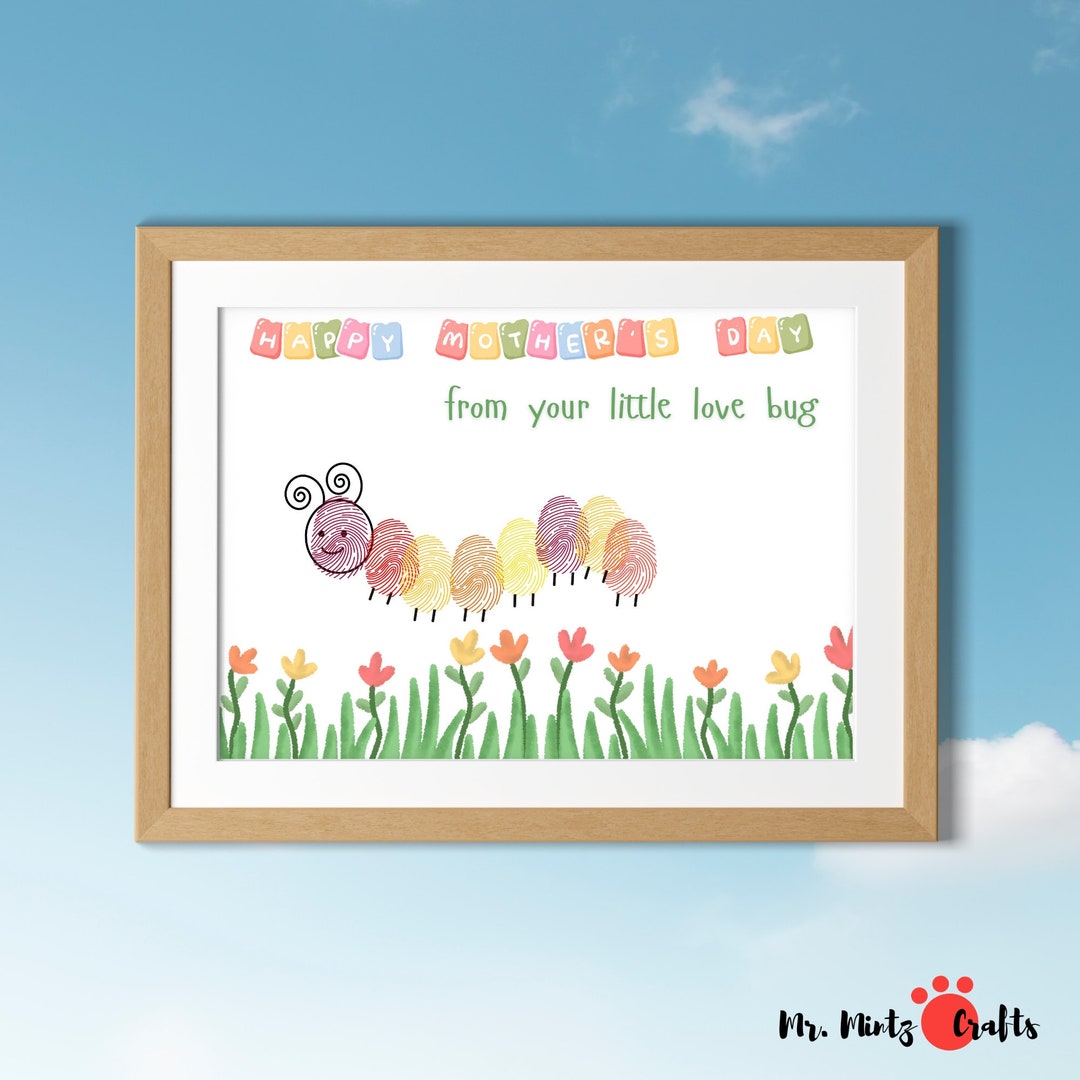 Fingerprint Handprint Mothers Day Art Craft for Mom Grandma | Spring ...