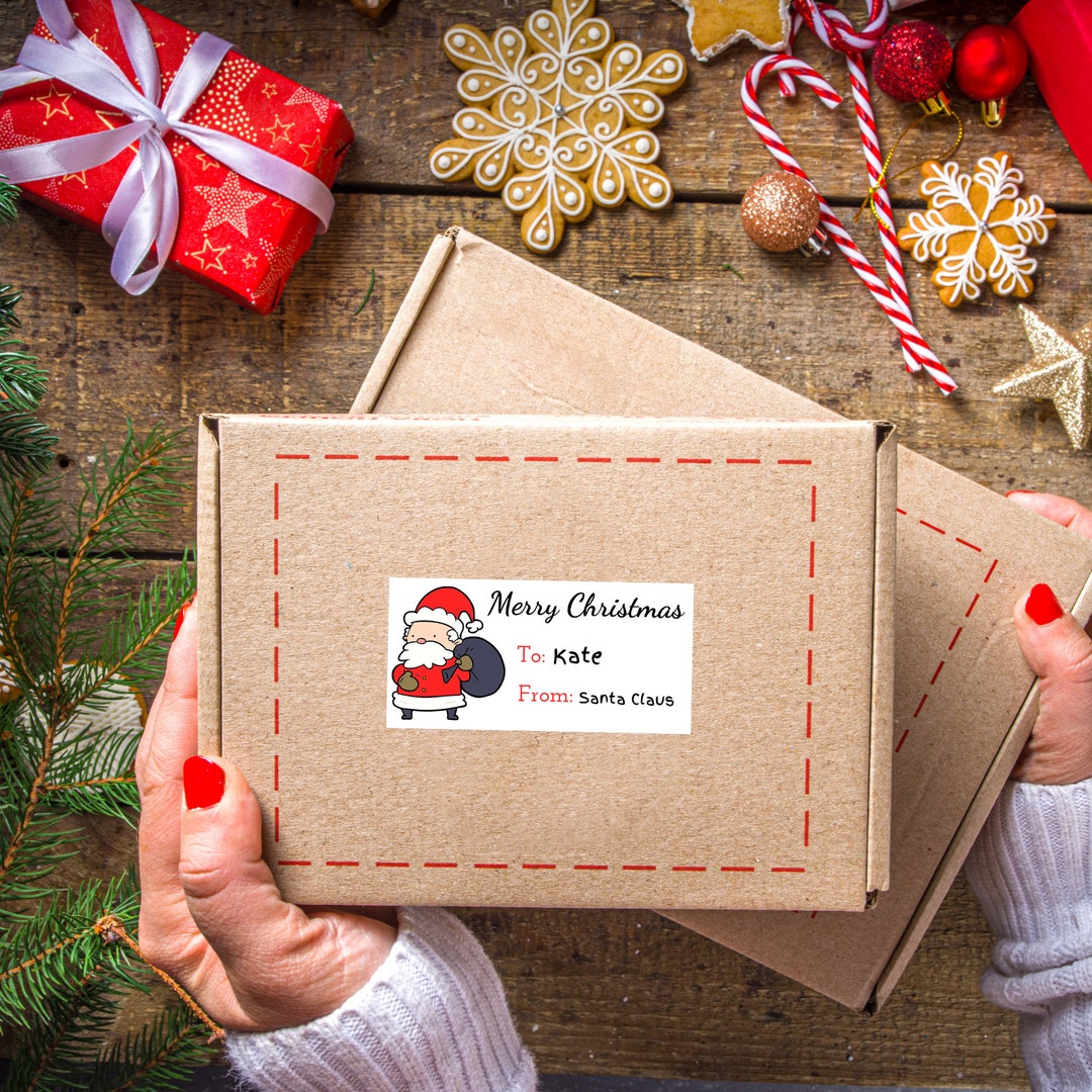 Christmas Gift Labels Template | Merry Christmas Tags | Santa Gift Tags ...