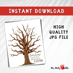 Teacher Appreciation Week Gift Handprint Art Craft Printable | Thank ...