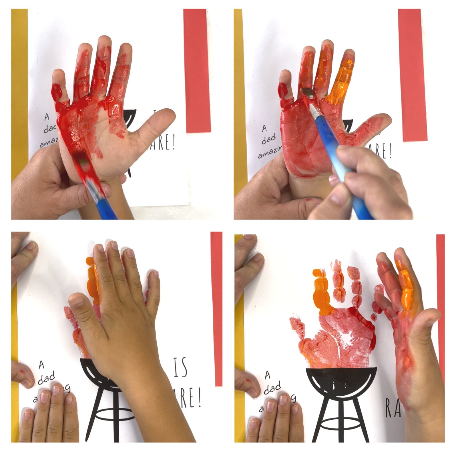 Fathers Day Gifts From Kids Grill | Handprint Art Craft for Fathers Day ...