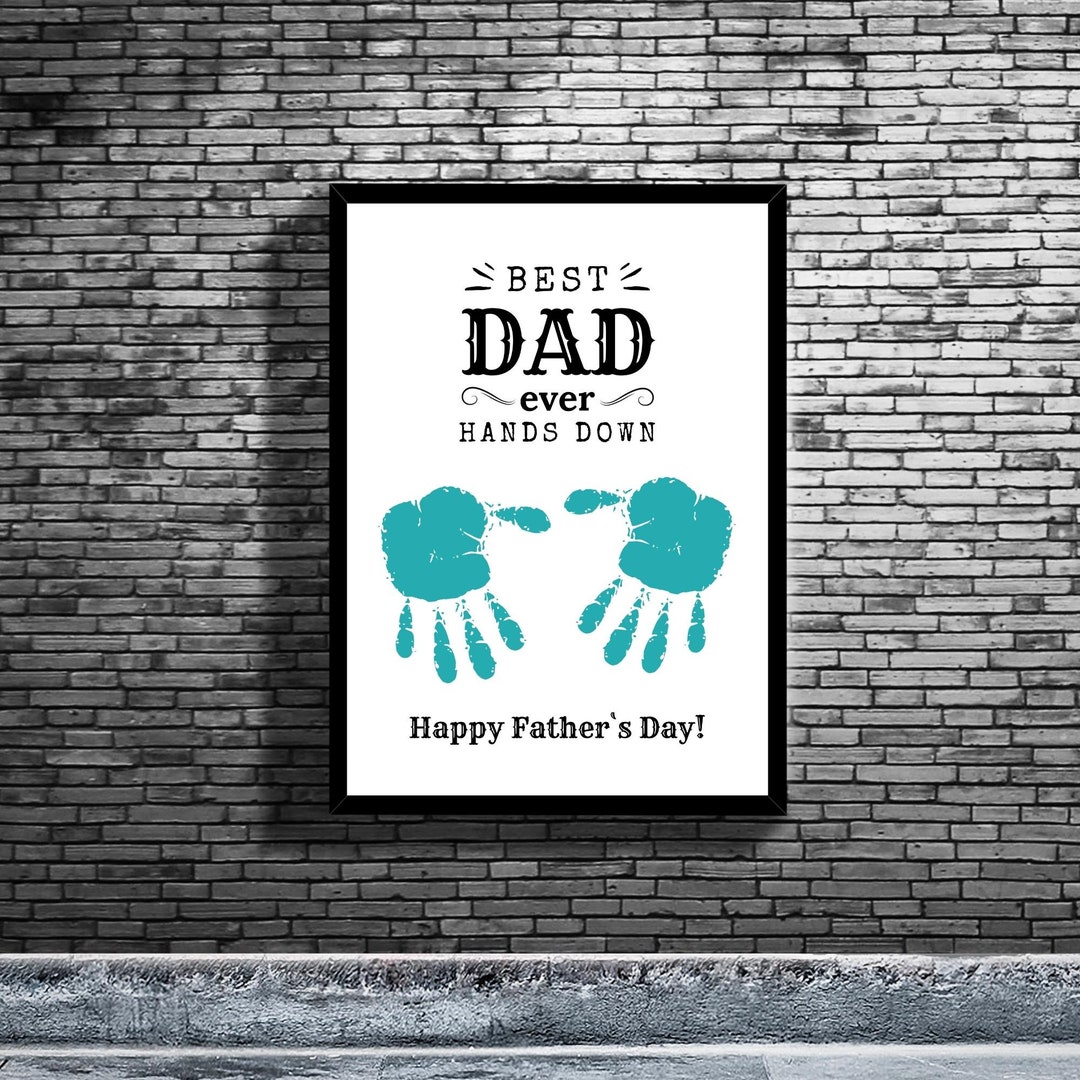 Fathers Day Gifts From Kids for Dad | Handprint Art Craft for Fathers ...