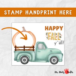 Happy Fall Y’all Handprint Truck Art Craft | Printable DIY Fall ...