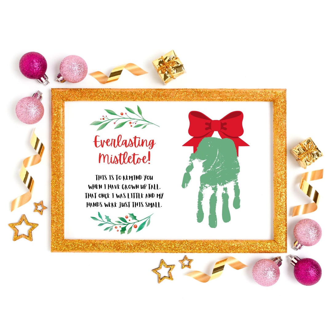 Christmas Mistletoe Handprint Art Craft Template Printable Downloads ...