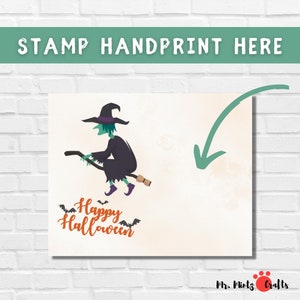 Handprint Witch Craft for Kids | Fall Preschool Handprint Art Crafts ...