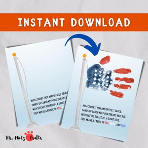 Flag Poem Labor Day Handprint Keepsake Art Craft Printable | USA ...