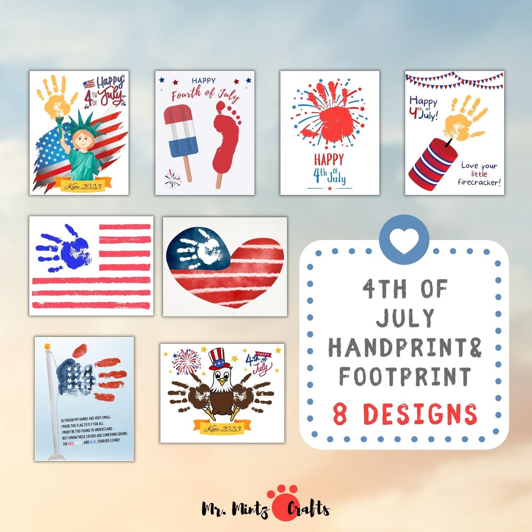Fourth of July Handprint Footprint Art Crafts | Patriotic Crafts ...