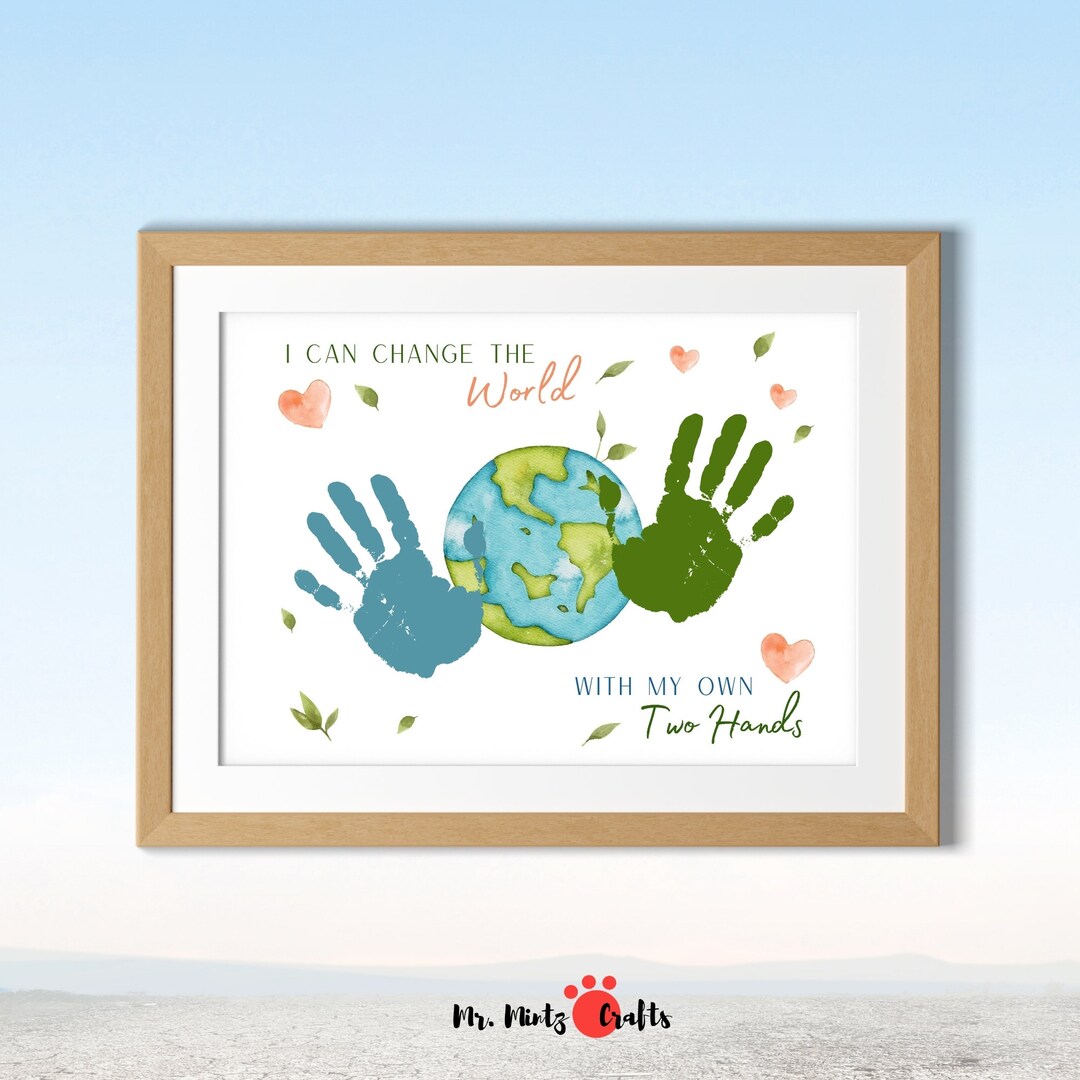 Earth Day Handprint Art Craft | Earth Day Printable for Kids | Happy ...