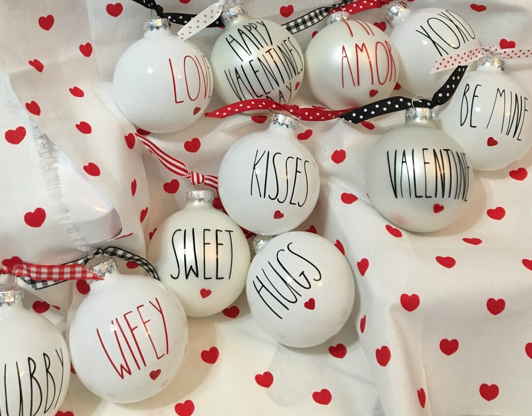 Rae Dunn Inspired Valentine's Day Ornaments Rae Dunn Kisses Hugs Mi ...
