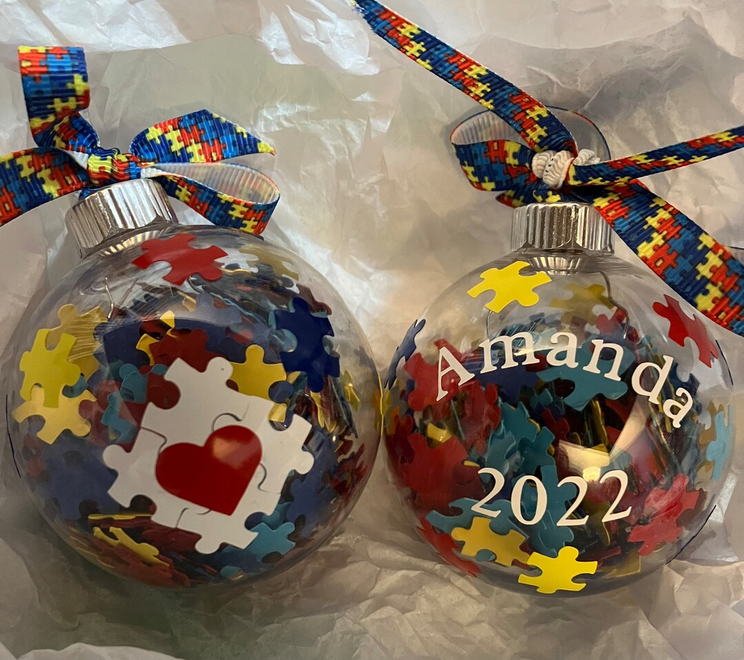 Autism Awareness Puzzle Piece 2024 Christmas Ornament | Personalized ...