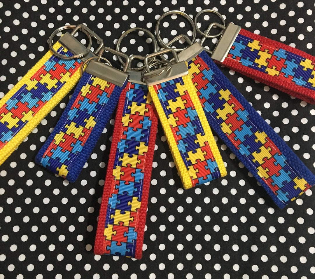 Personalized Autism Awareness Inspired Key Fob or Wristlet - 2 Sizes ...