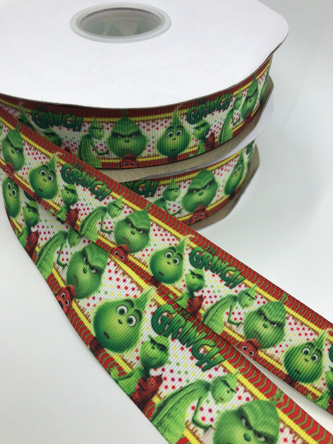 38mm and 25mm Grinch Multi-pattern Red/green Chevron Border - Etsy