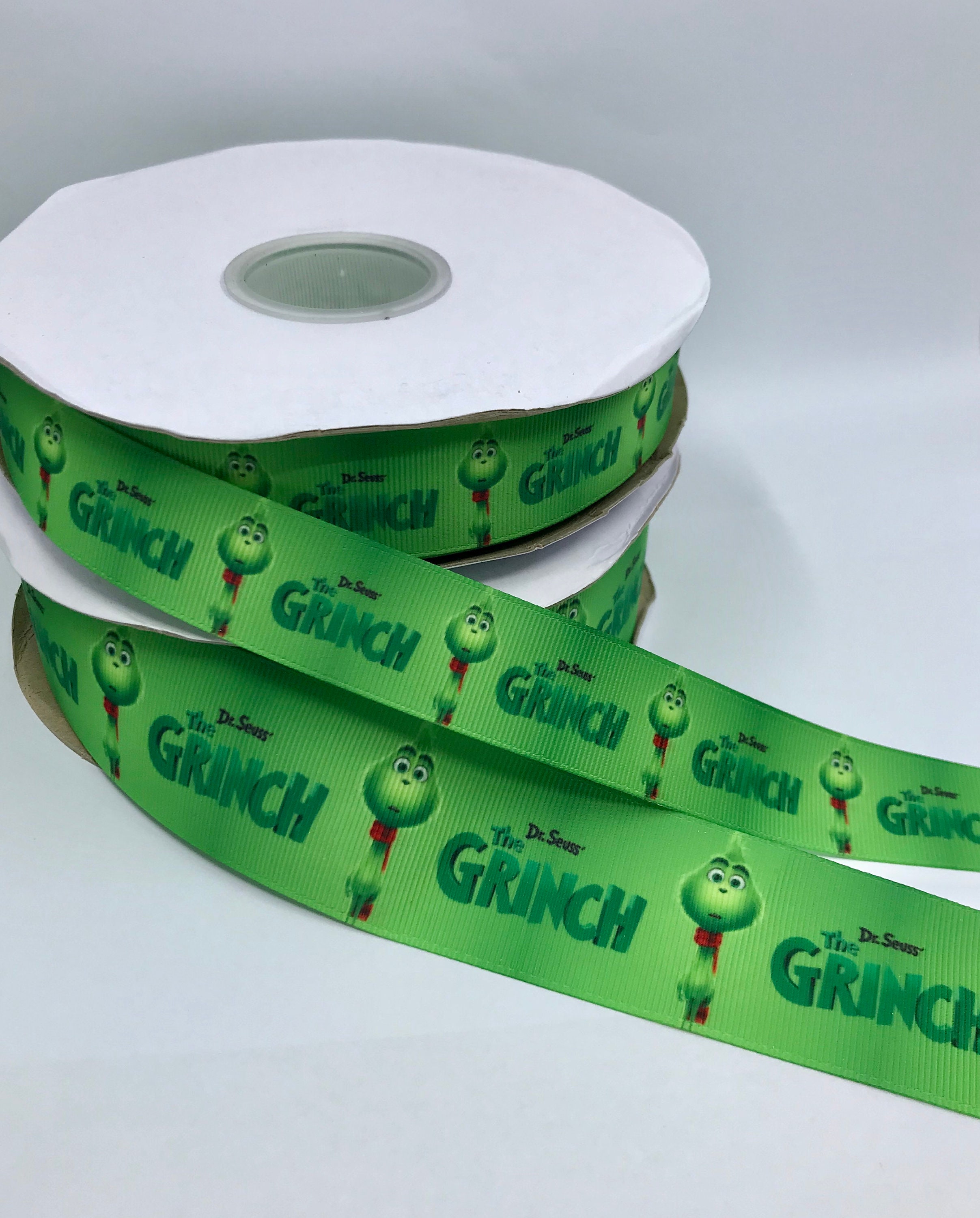 38mm and 25mm Cute Grinch Grosgrain Ribbon | Etsy