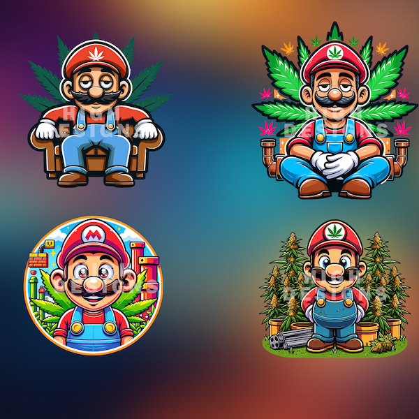 Mario and Weed Art - Etsy