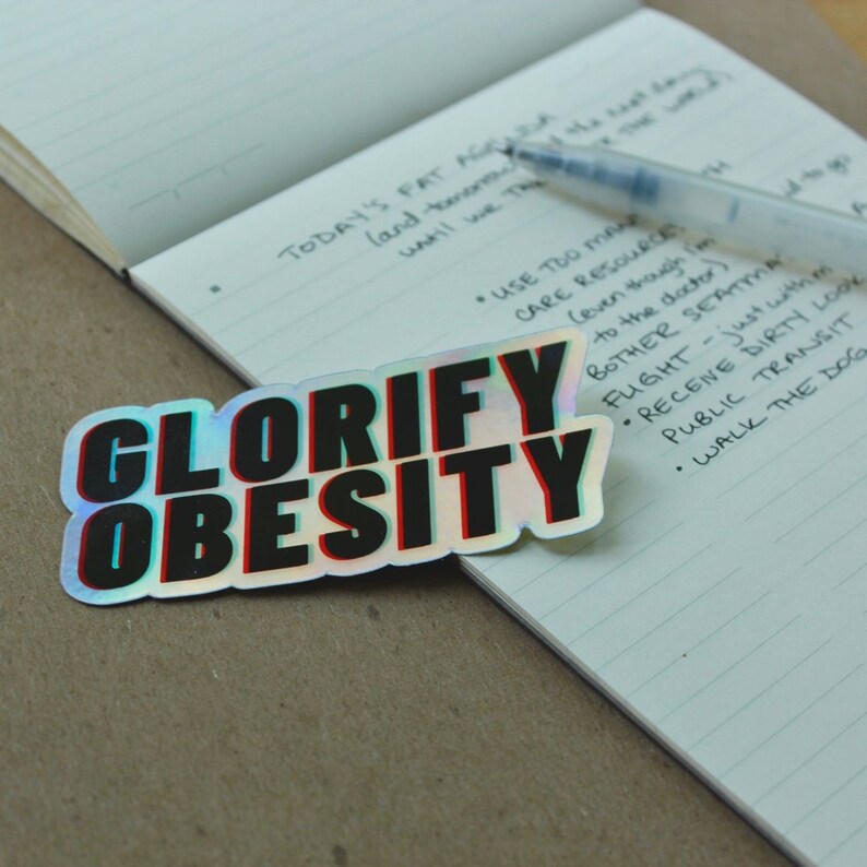 GLORIFY OBESITY Holographic Sticker - Etsy