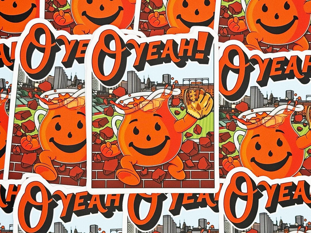 Baltimore Orioles Baseball Kool-aid Man Stickers (set of 2): 5 Inch ...