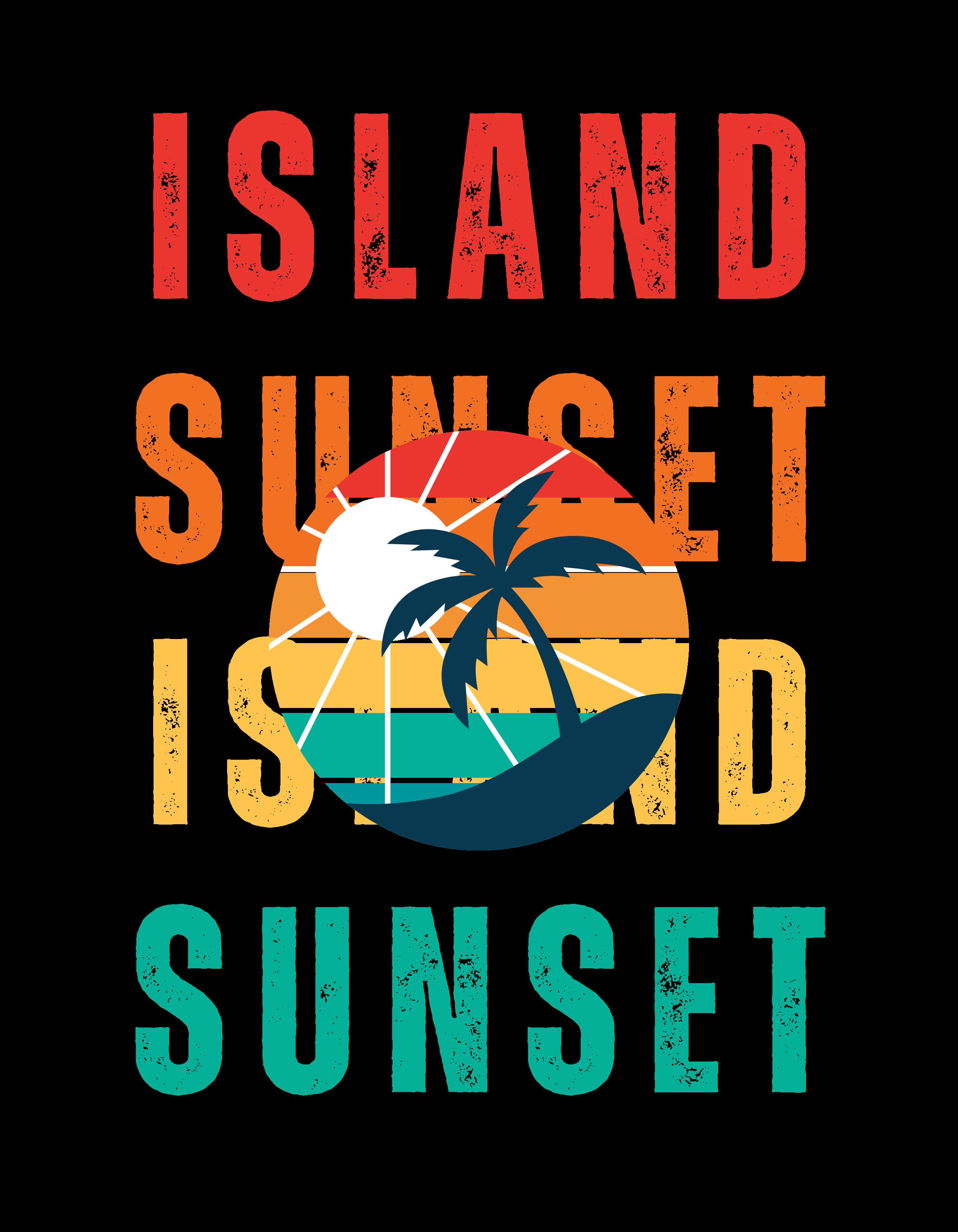 Island Sunset Vintage PNG, Vacation PNG - Etsy