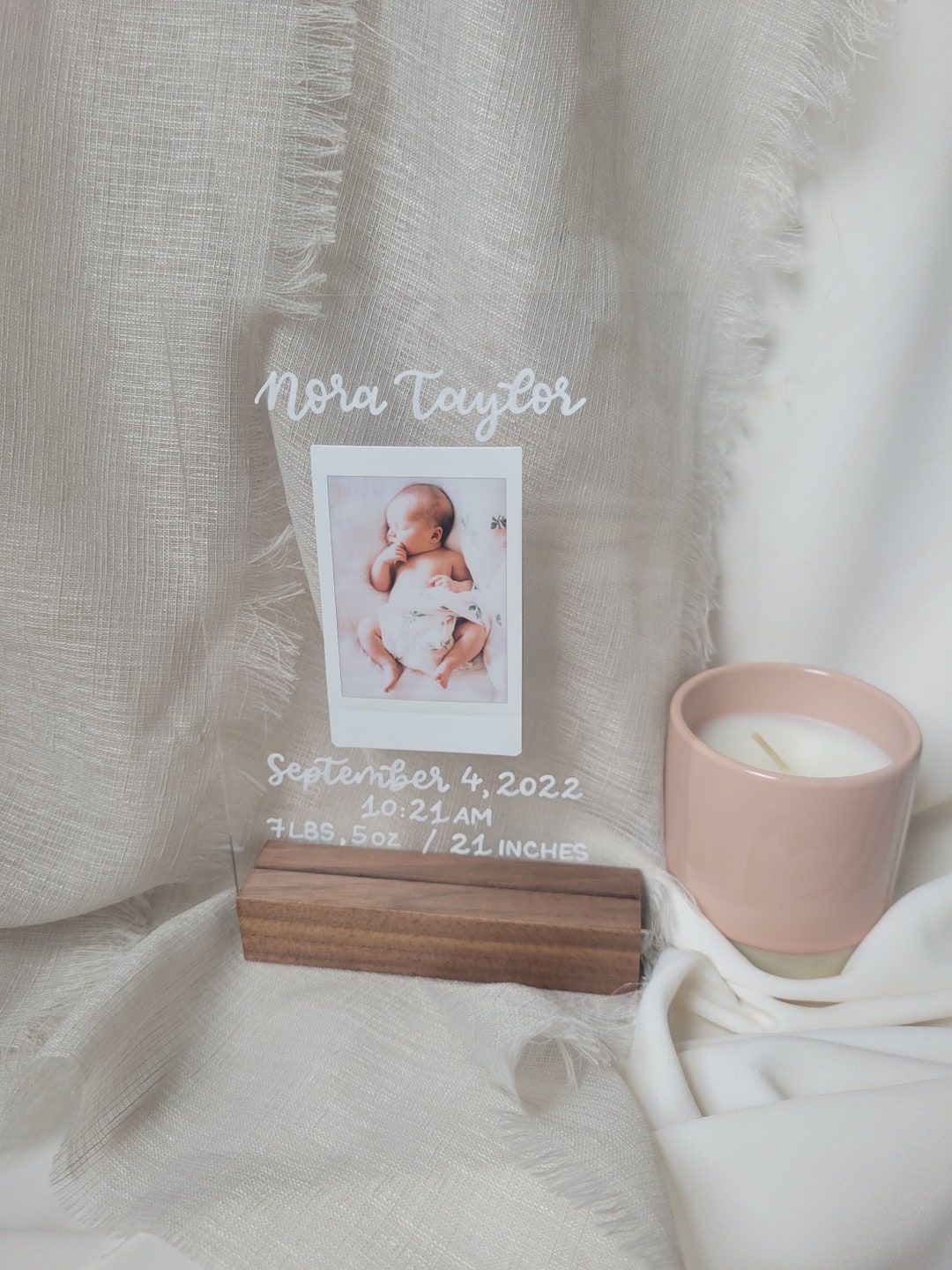 Photo Frame Baby Birth Stats Personalized Acrylic Sign - Etsy
