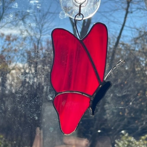 Flying Butterfly Stained Glass Nevertheless Window - Etsy