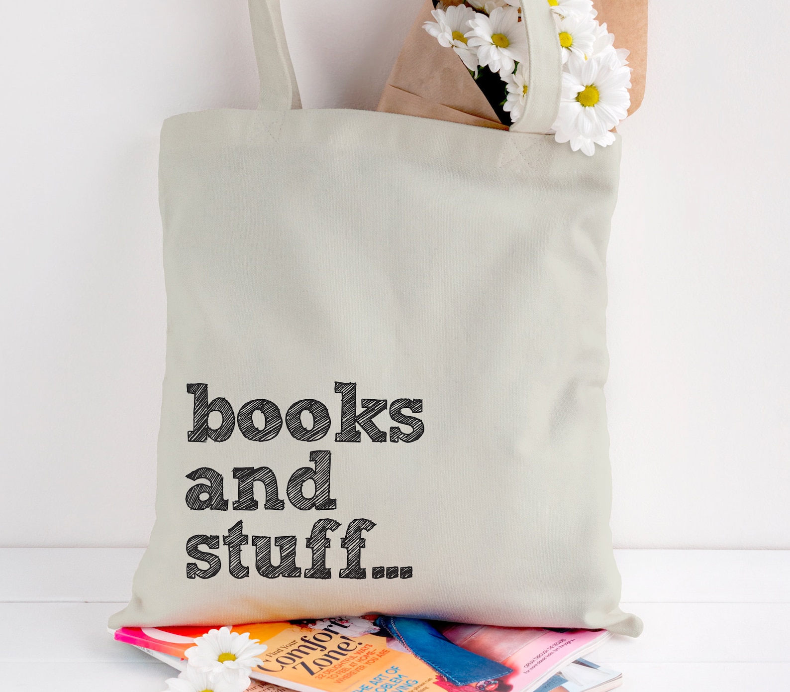 Books and Stuff Themed Shopping / Tote Bag - Etsy