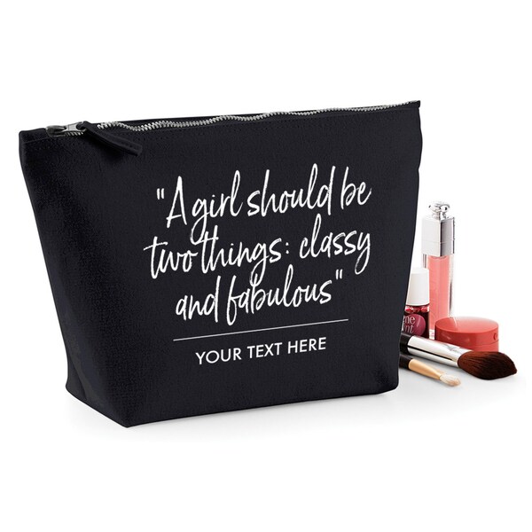 Personalised Quote Make up Bag - Etsy UK