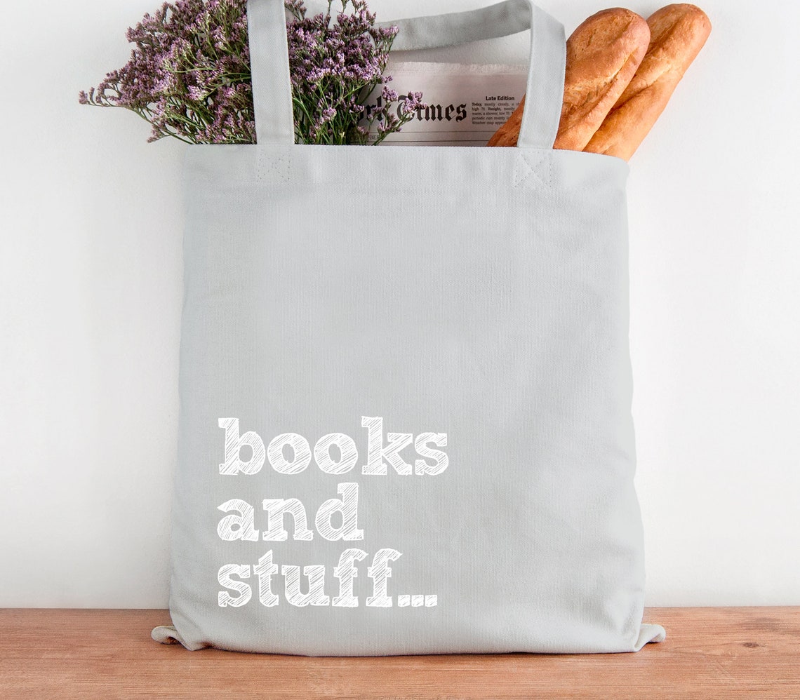 Books and Stuff Themed Shopping / Tote Bag - Etsy