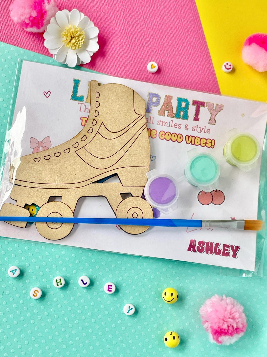 Preppy Pastel Roller Skate Magnet Paint Kit | DIY Aesthetic Party Favor ...